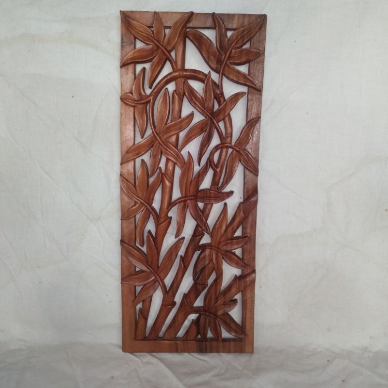 Jual Hiasan dinding ukiran Bali motif bambu 20×50cm Wall decor | Shopee ...