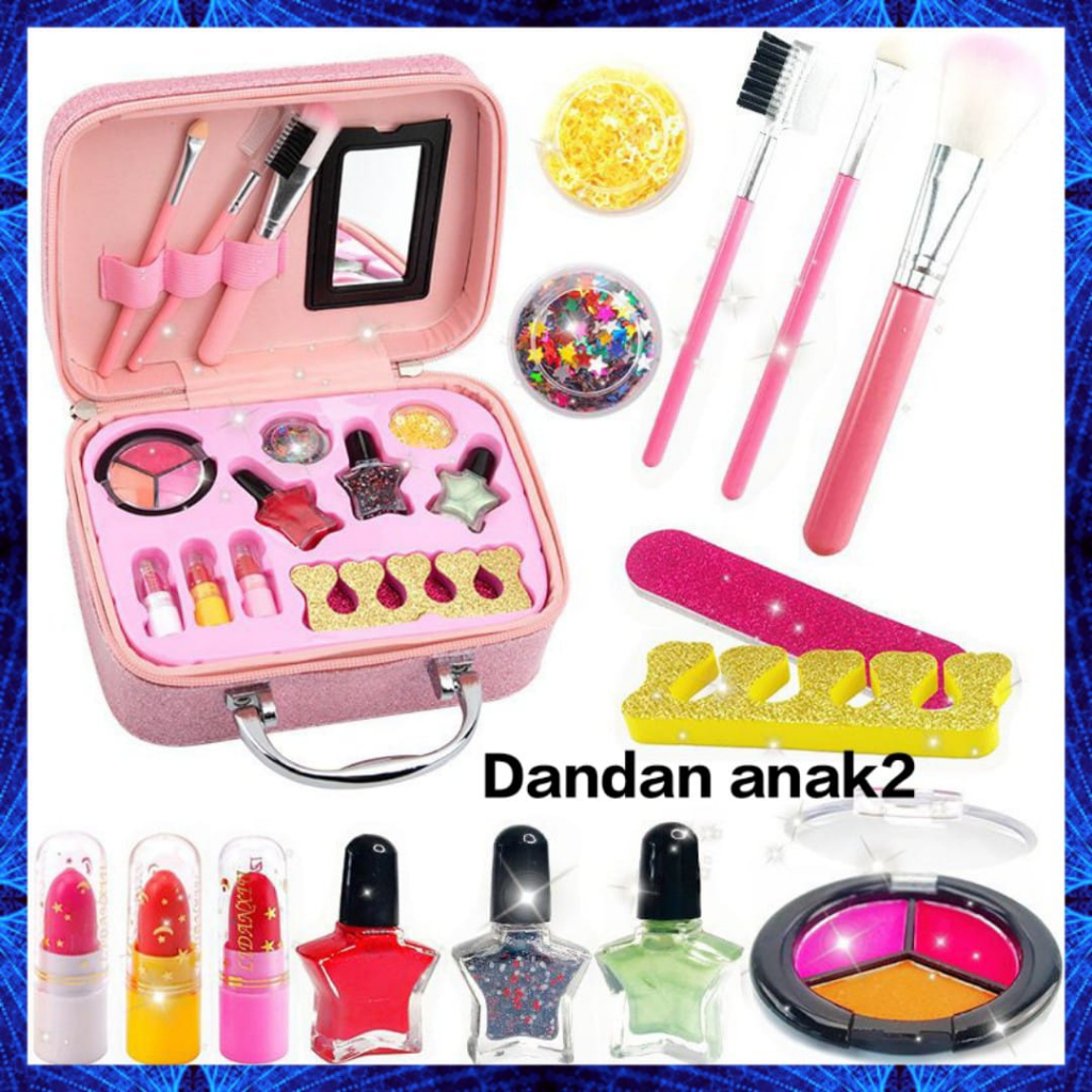 Jual Mainan Rias Kecantikan Dandanan Makeup Anak Putri Lengkap Tas ...