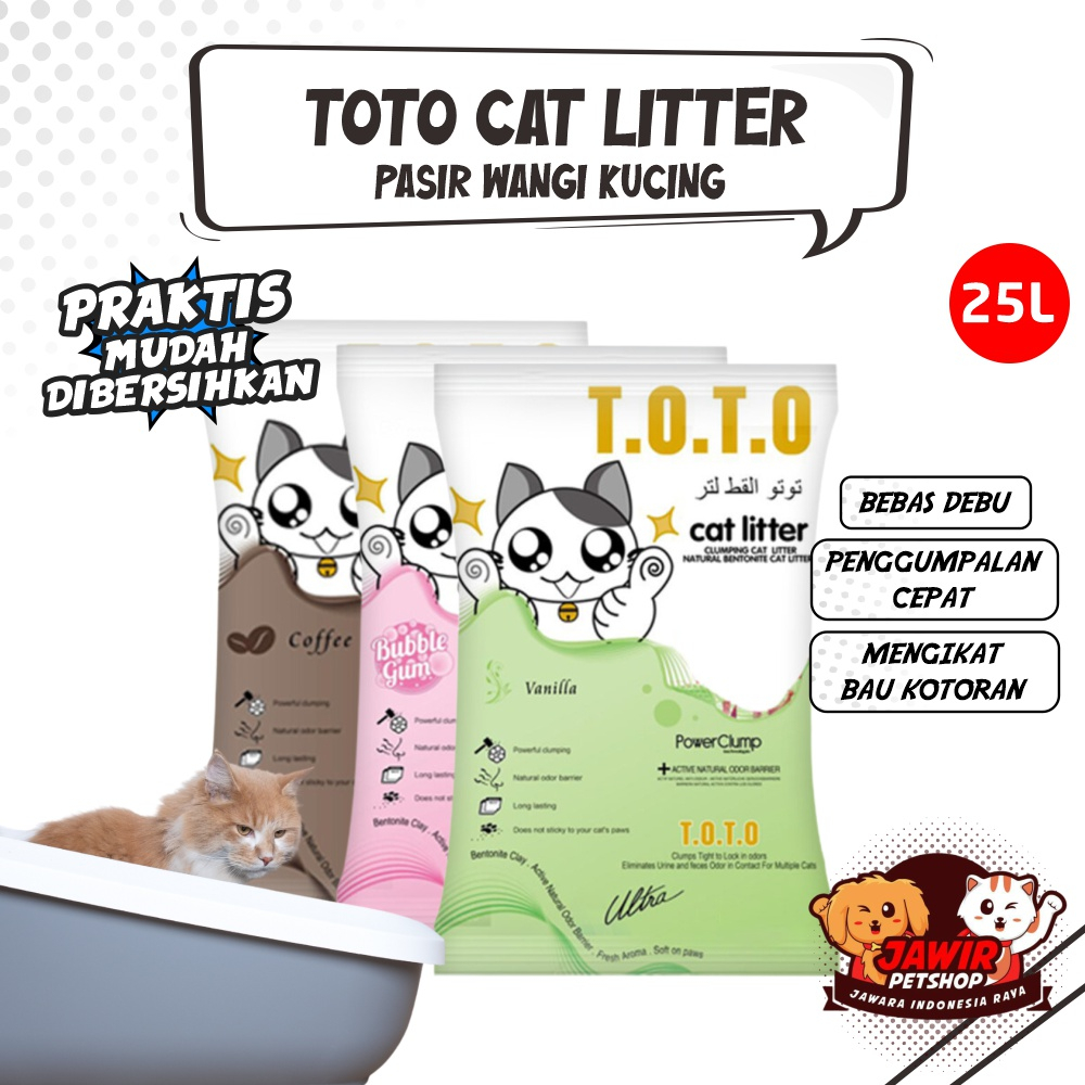 Jual 25L PASIR TOTO Gumpal wangi murah untuk kucing 25 l cat litter ...