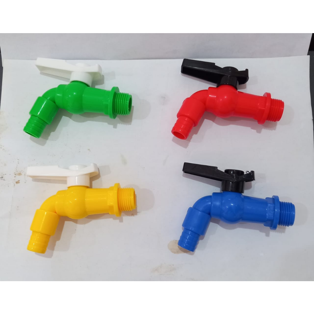 Jual kran taman pvc doff model topi kran air drat 1/2 - warna random ...