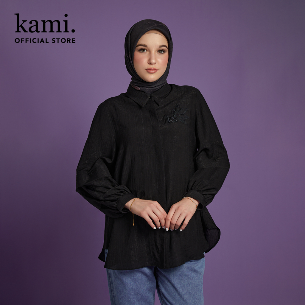 Jual Kami Maru Bishop Sleeve Top Atasan Lengan Panjang Wanita | Shopee ...