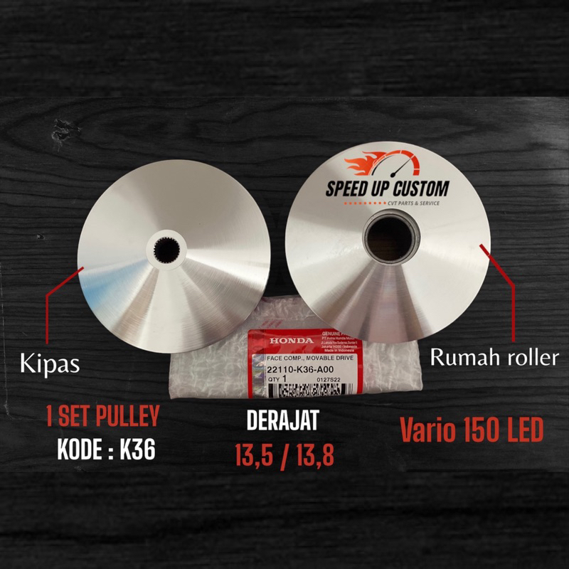 Jual SATU SET PULLEY RUMAH ROLLER PLUS KIPAS KODE K36 SUDAH FULL BUBUT ...