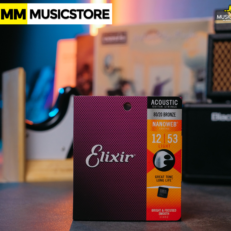 Jual Elixir 11052 Nanoweb 80/20 Bronze Acoustic Guitar Strings, Light ...