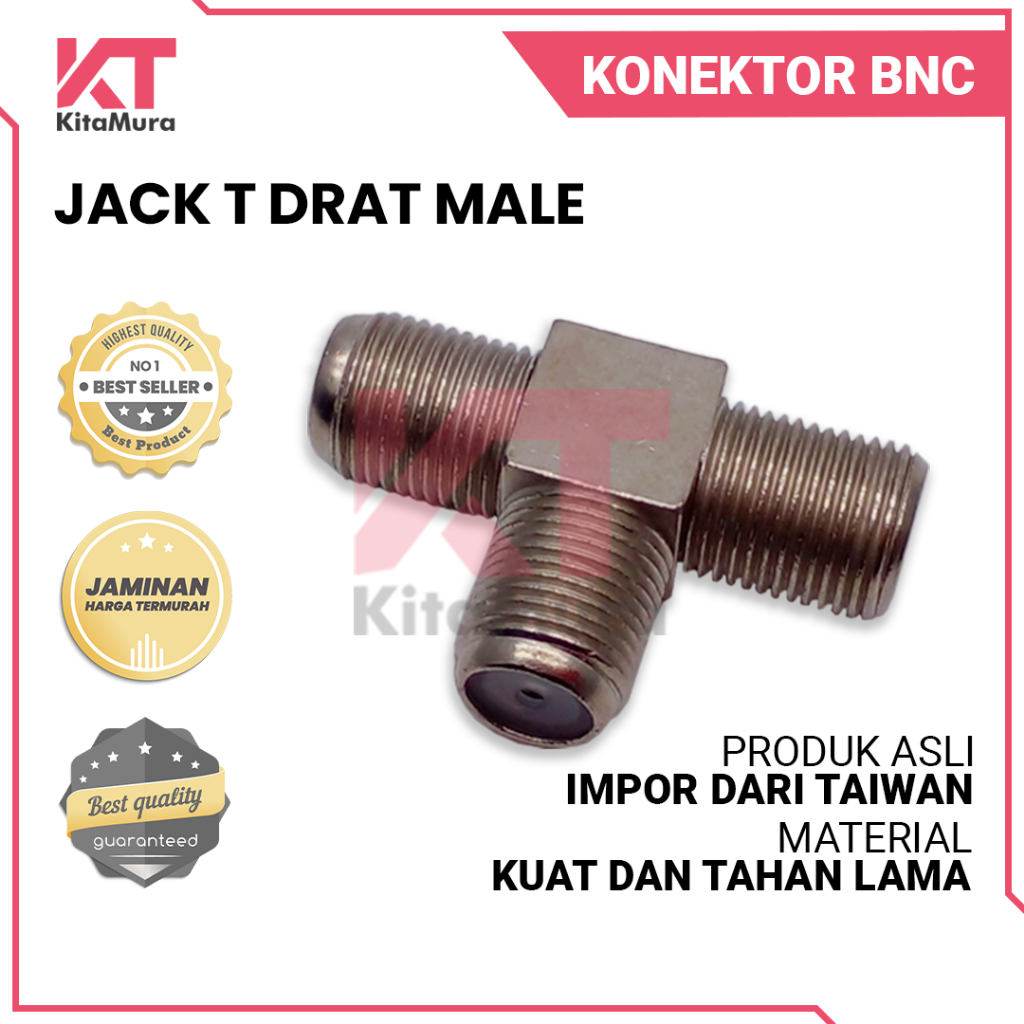 Jual Konektor BNC T DRAT || Konektor Jack T BNC DRAT Female | Shopee Indonesia