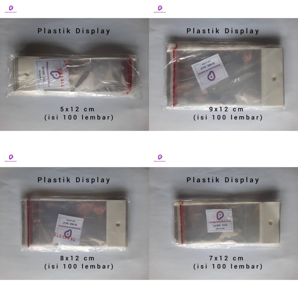 Jual Plastik Display / Plastik Perlize / Plastik Opp Gantung isi 100 ...