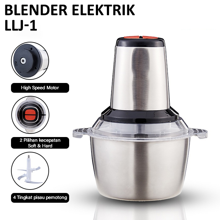Jual Blender Chopper Stainless Blender Serbaguna 2 Liter Blender ...