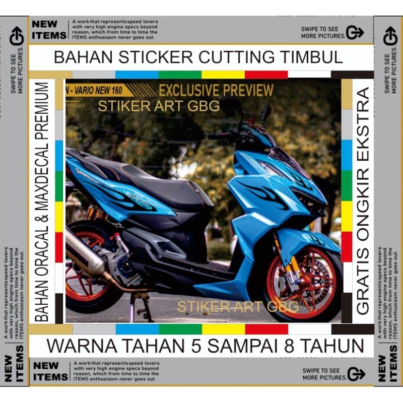 Jual stiker motor vario striping api keren harga grosir | Shopee Indonesia