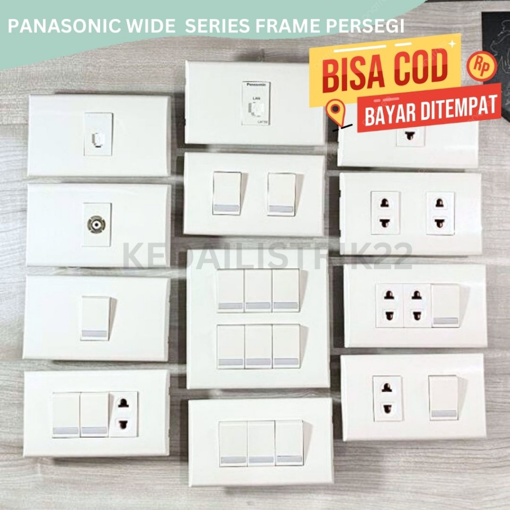 Jual SAKLAR STOP KONTAK WIDE SERIES FRAME PER SEGI PANJANG PANASONIC ...