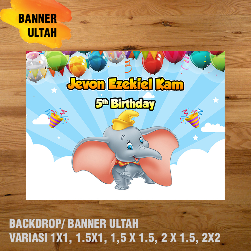 Jual DUMBO RAINBOW BANNER/ BACKDROP/ SPANDUK ULANG TAHUN UL-TAH MURAH ...