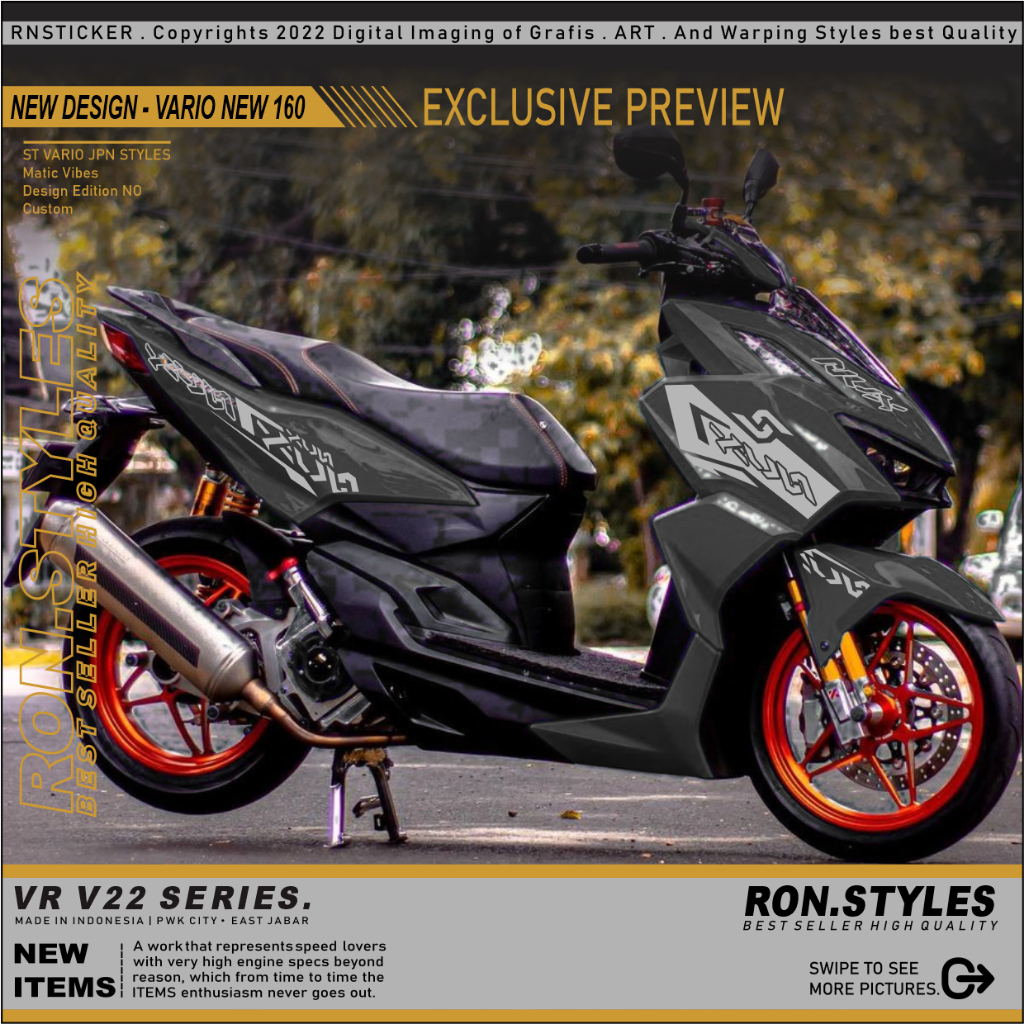 Jual VRV22 CUTTING STICKER STRIPING VARIASI VARIO NEW 160 STRIPING ...