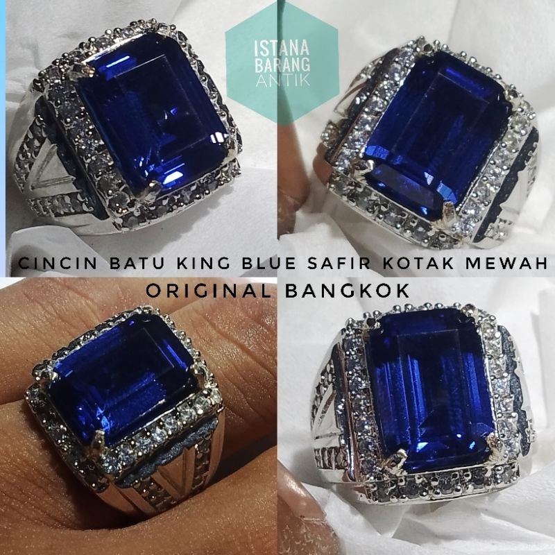 Jual CINCIN BATU KING ROYAL BLUE SAFIR KOTAK ORIGINAL BANGKOK SUFER ...