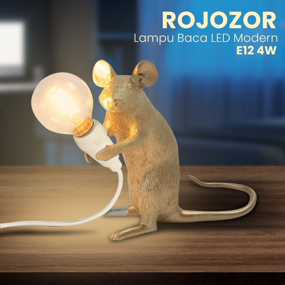 Jual Lampu Meja Belajar LED Model Mouse Nordic E12 4W Gold RJ01 Rojozor ...