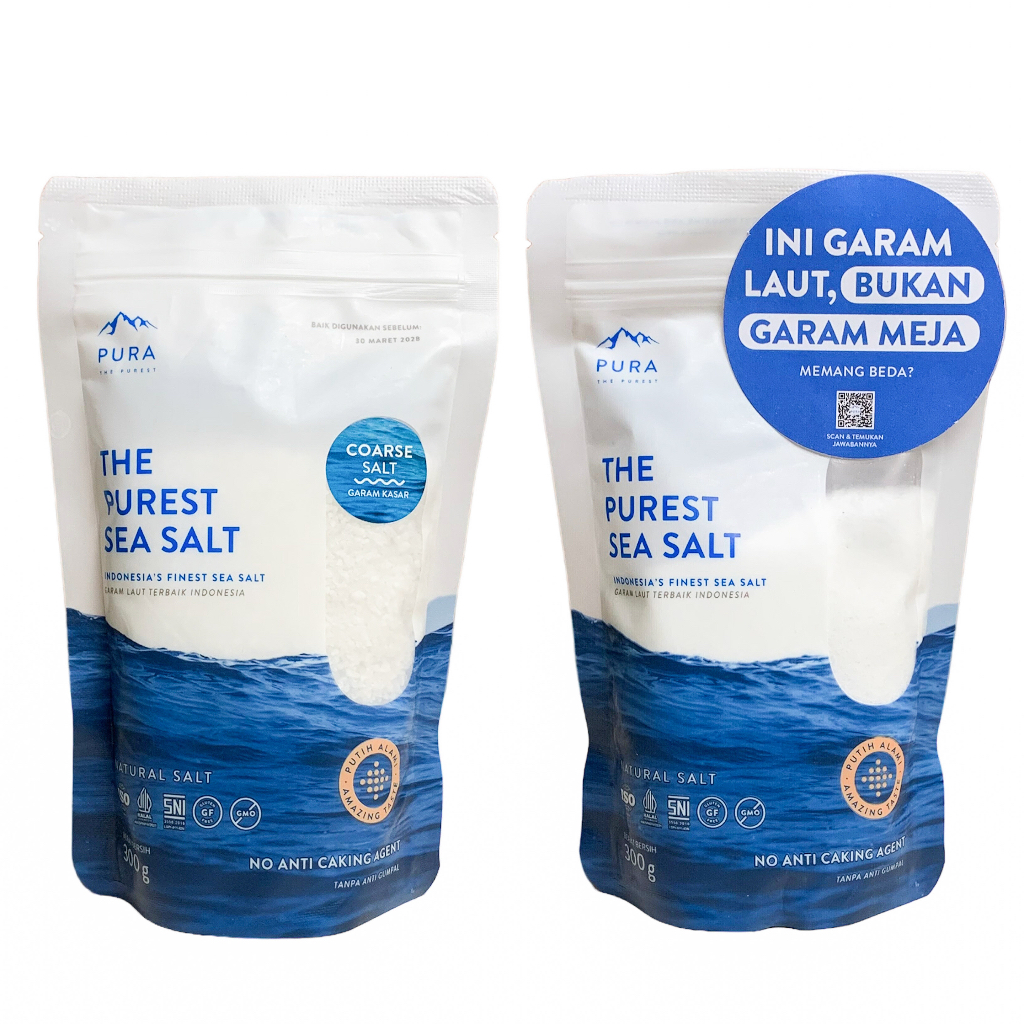 Jual PURA PUREST SEA SALT FINE HALUS GARAM LAUT ORGANIK NATURAL 300 GR ...