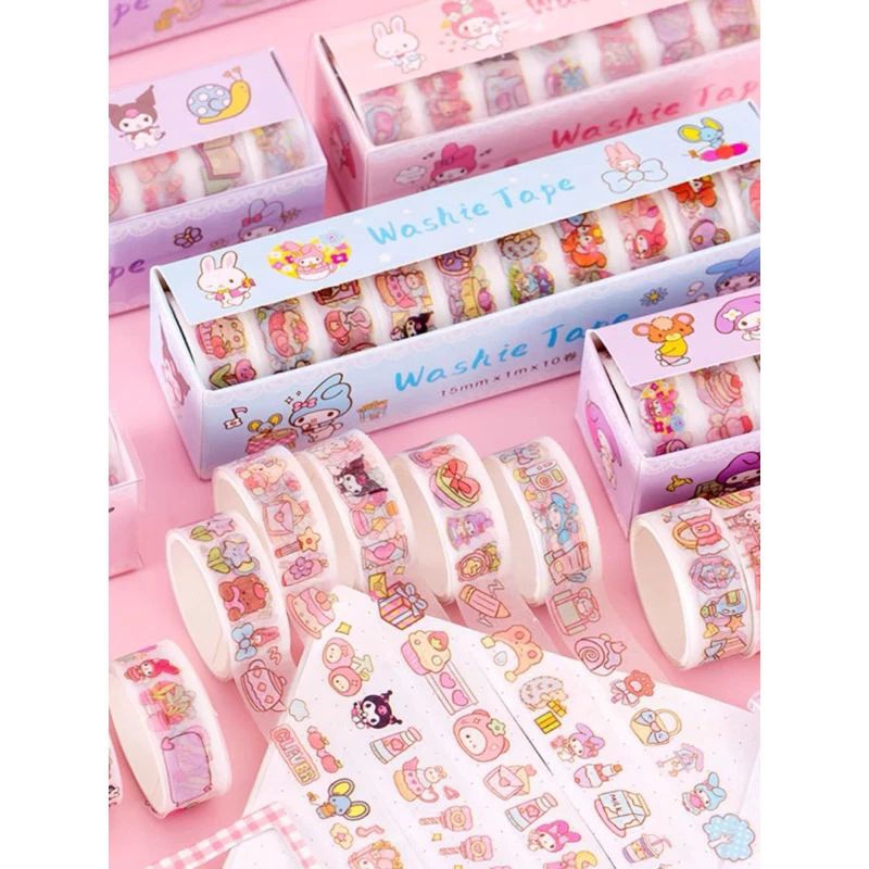 Jual ISOLASI WASHI TAPE SELOTIP SATUAN MOTIF SANRIO DEKORASI AESTHETIC ...