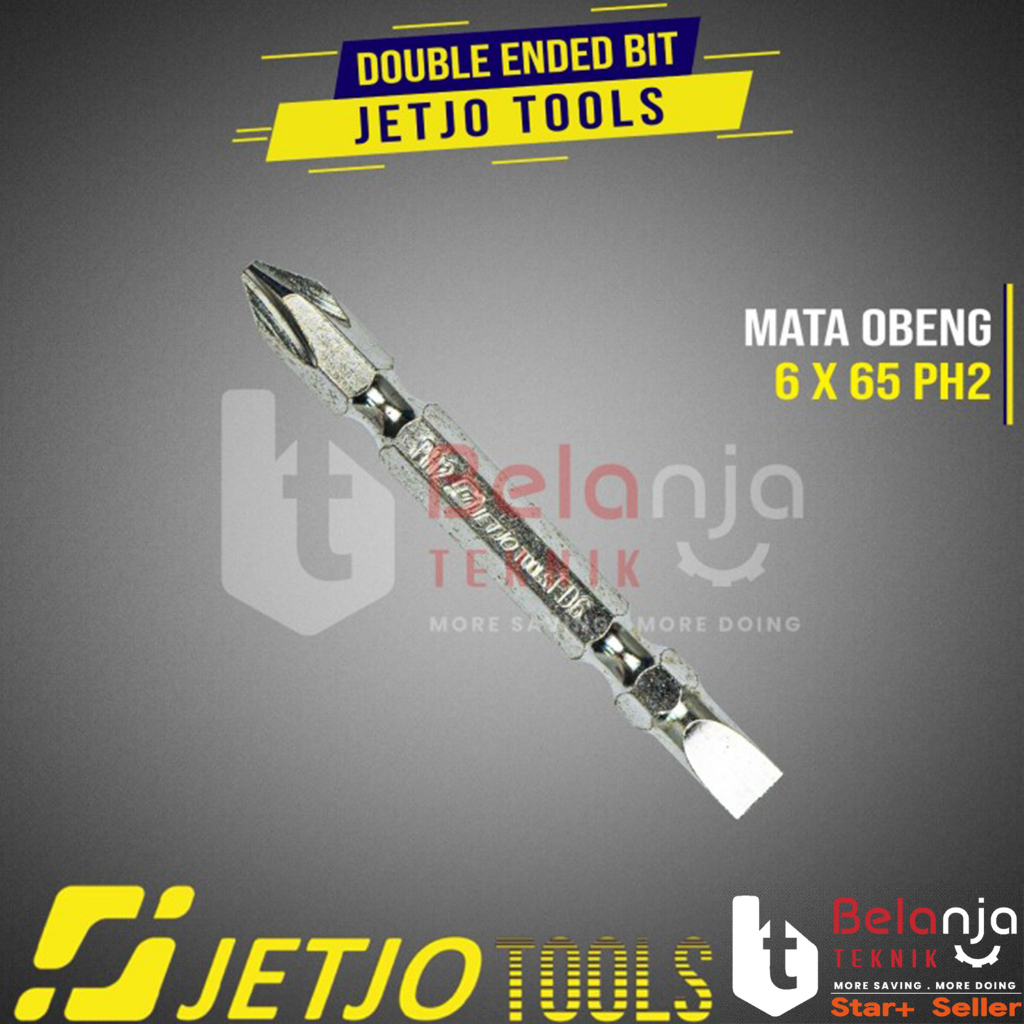 Jual JETJO TOOLS Double Ended Bit PH2(-) 6 X 65 MM Mata Obeng Angin ...
