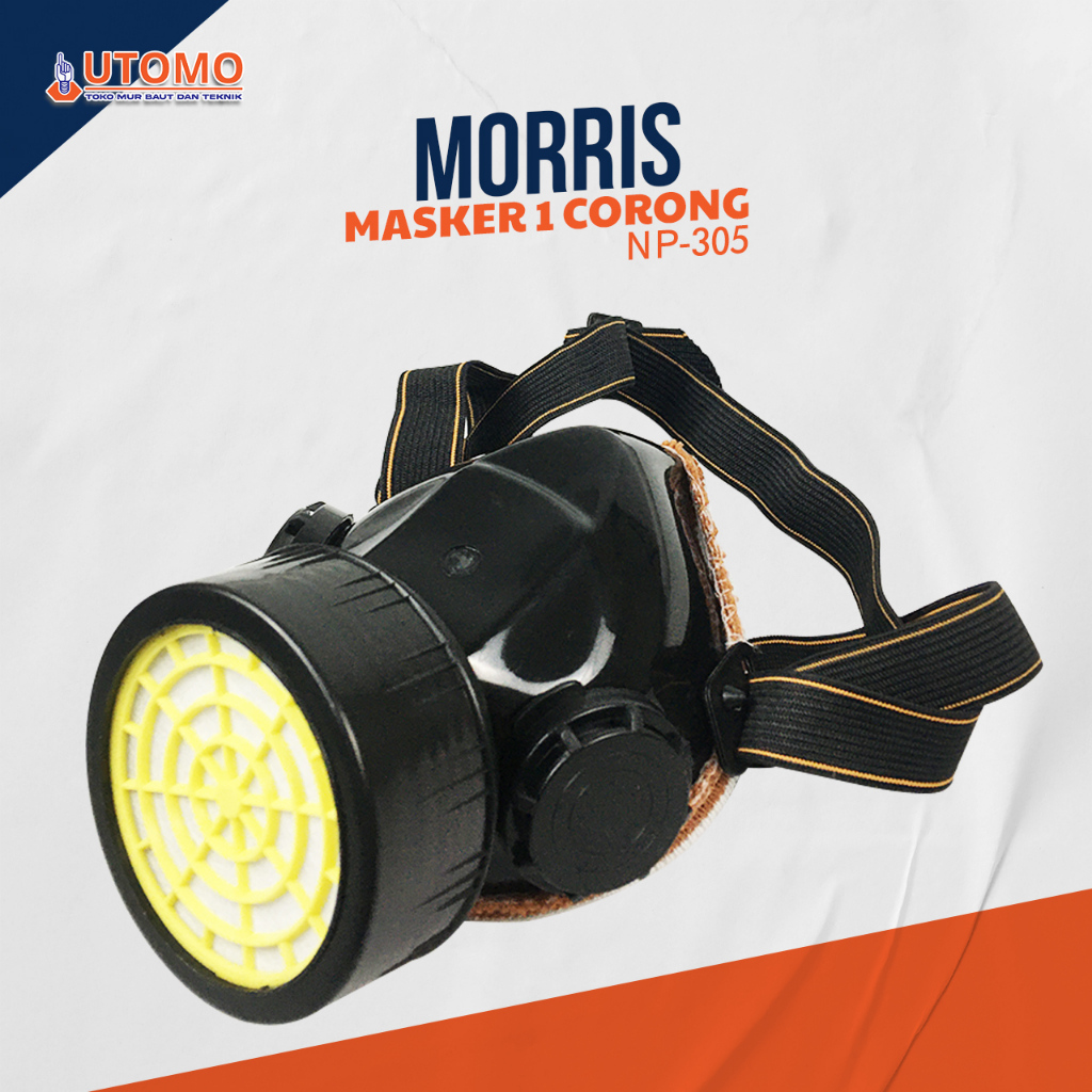 Jual MORRIS Masker Chemical Respirator Double Tabung Carbon Filter ...
