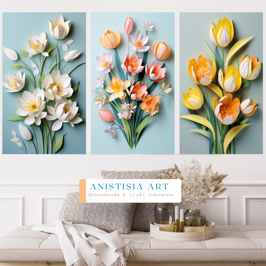 Jual Hiasan Dinding Aesthetic Tema Bunga Satu Set Isi 3 - Poster ...