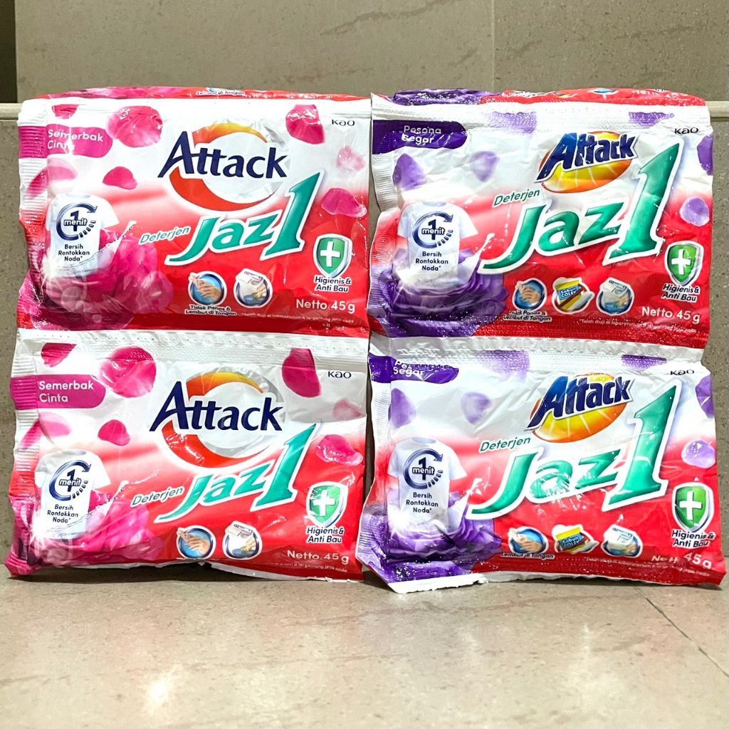 Jual Attack Jaz1 Detergen Sachet 45 gram (1 renceng) | Shopee Indonesia