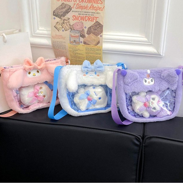 Jual Tas boneka karakter sanrio model selempang bahan pvc transparant ...