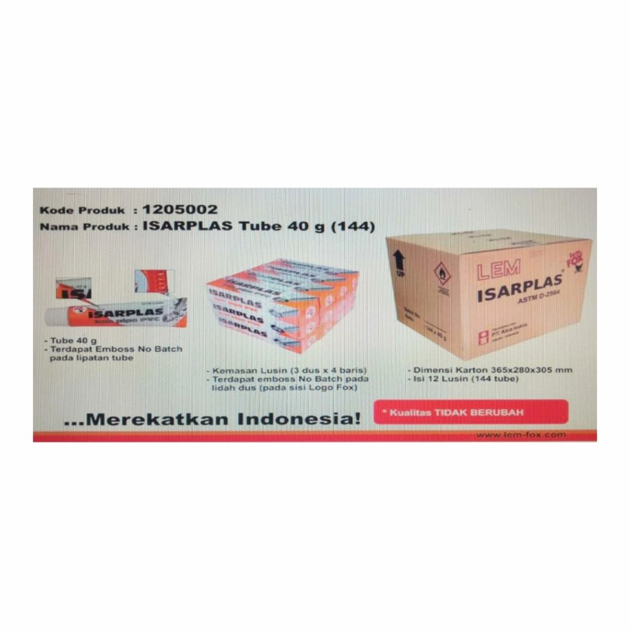 Jual Lem Isarplas Tube / Lem FOX / Lem Pipa PVC / Lem Paralon / Lem ...