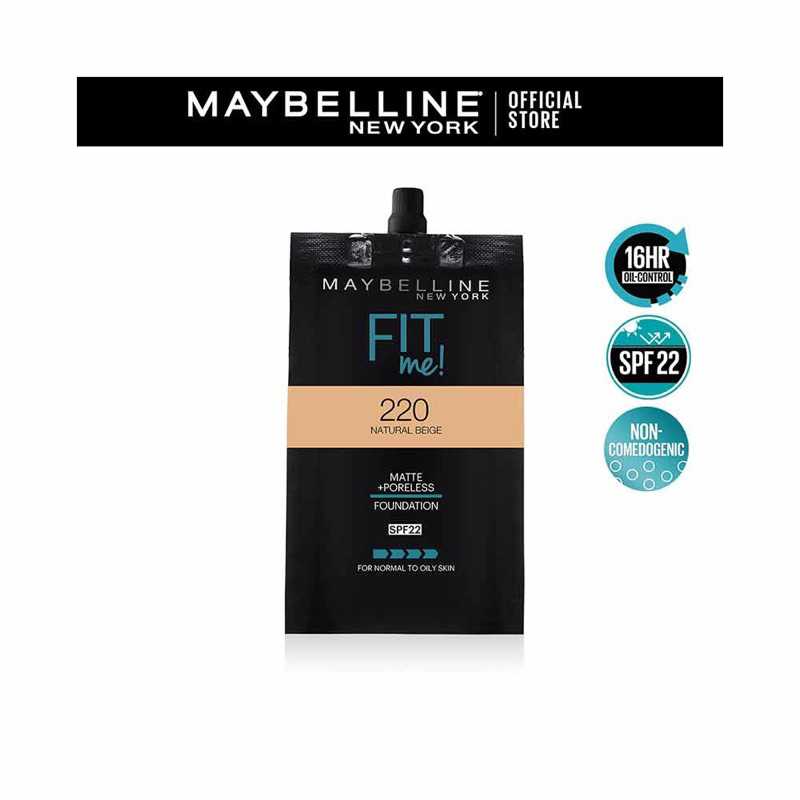Jual MAYBELLINE Fit Me Matte + Poreless Foundation SPF 22 Sachet 5ml ...