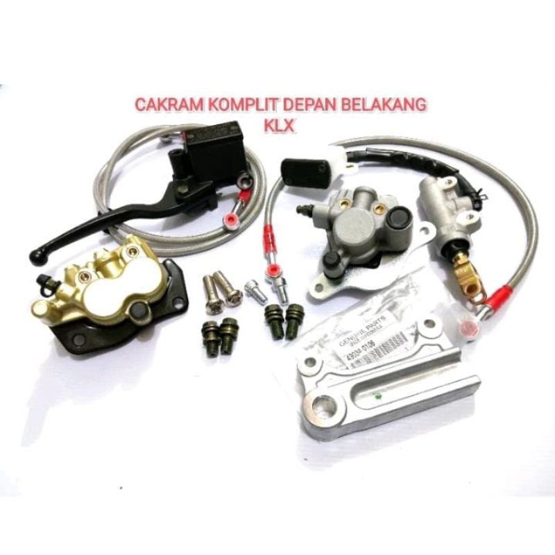 Jual PAKET KALIPER PALA BABI DEPAN BELAKANG KOMPLIT KLX 150 S BF DTREKER KOMPLIT | Shopee Indonesia