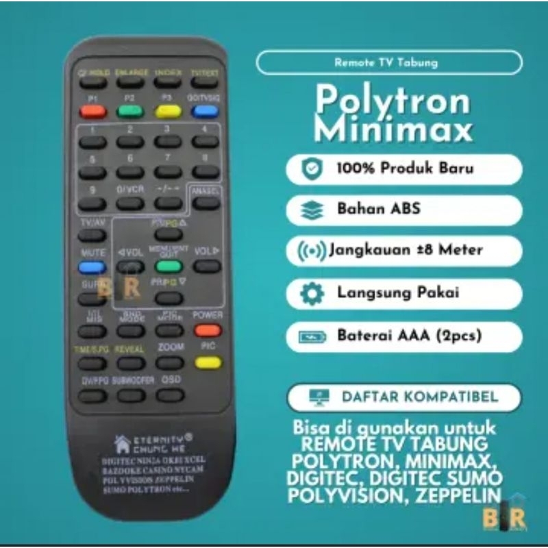 Jual REMOTE TV TABUNG POLYTRON MINIMAX Digitec sumo Ninja | Shopee ...