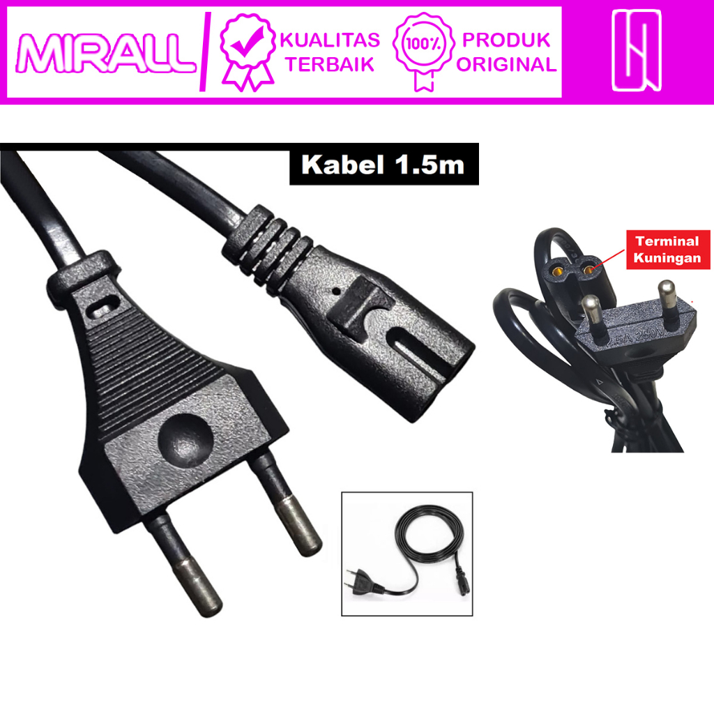 Jual Kabel AC Power Listrik Colokan Jack Angka 8 Adaptor Printer Tape Lampu Camera | Shopee ...