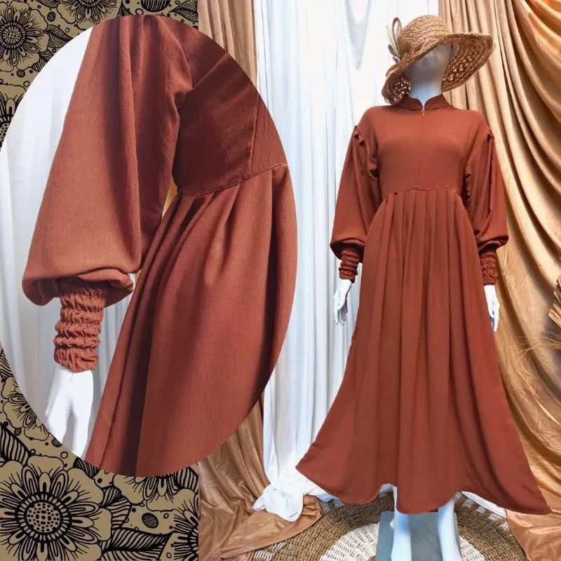 Jual GAMIS LENGAN PUFF BALON MEWAH ELEGAN CRINGKEL AIR FLOW MUSLIM ...