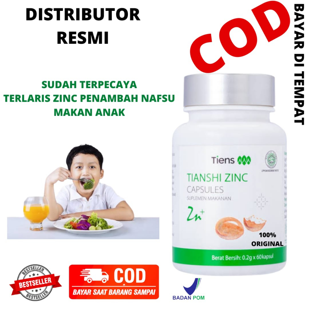 Jual Tianshi Zinc Capsules Vitamin Penambah Nafsu Makan Anak | Vitamin ...