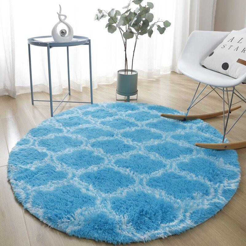 Jual Karpet Bulat Ombre & Motif Warna Diamater 100cm/Karpet Bulu Lantai ...