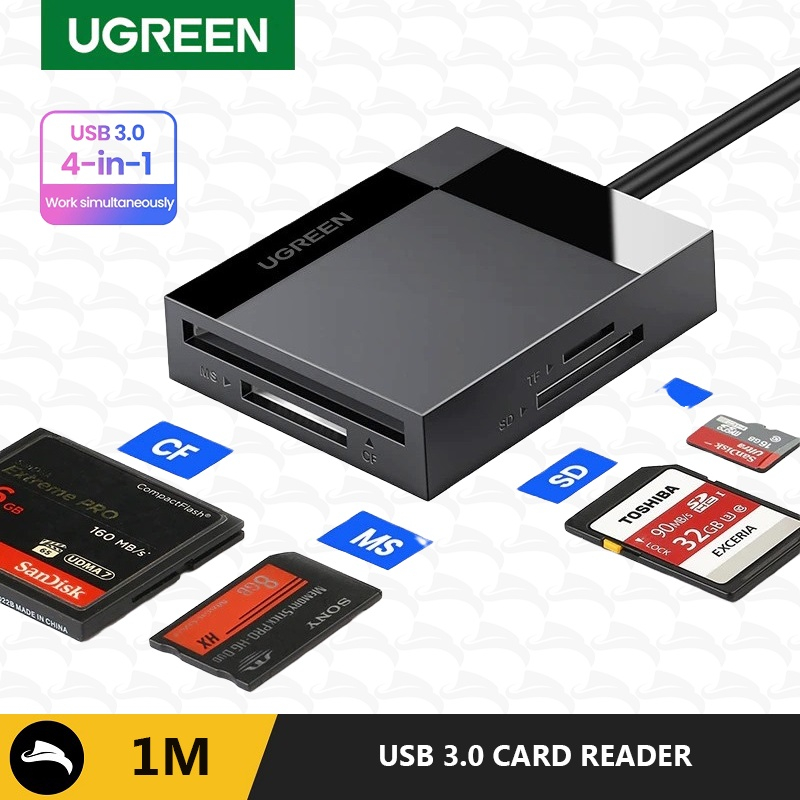 Jual Card Reader UGREEN Card Reader 4 in 1 USB 3.0 | Shopee Indonesia