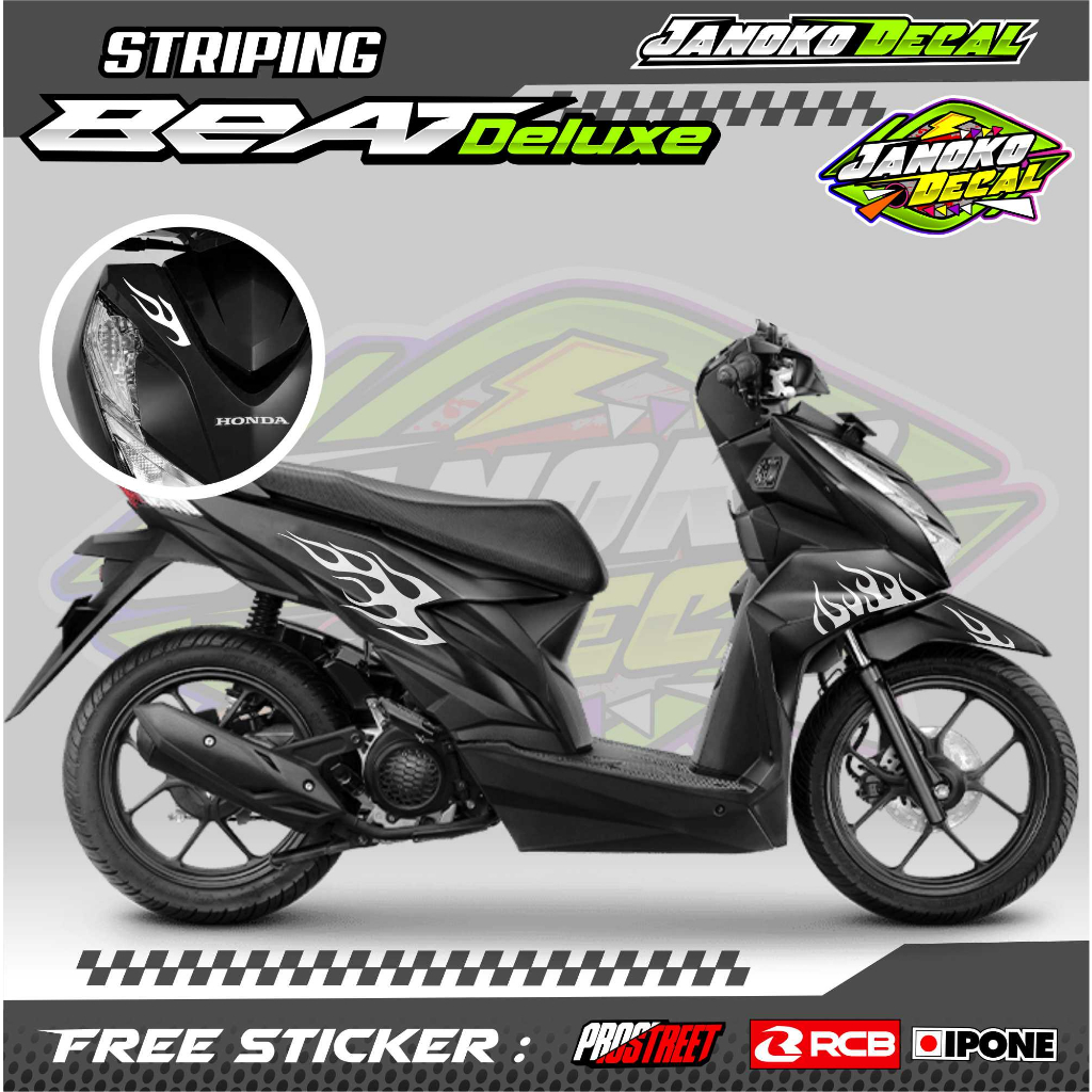Jual STRIPING MOTOR HONDA BEAT DELUX DESAIN API / STICKER LIST HONDA ...