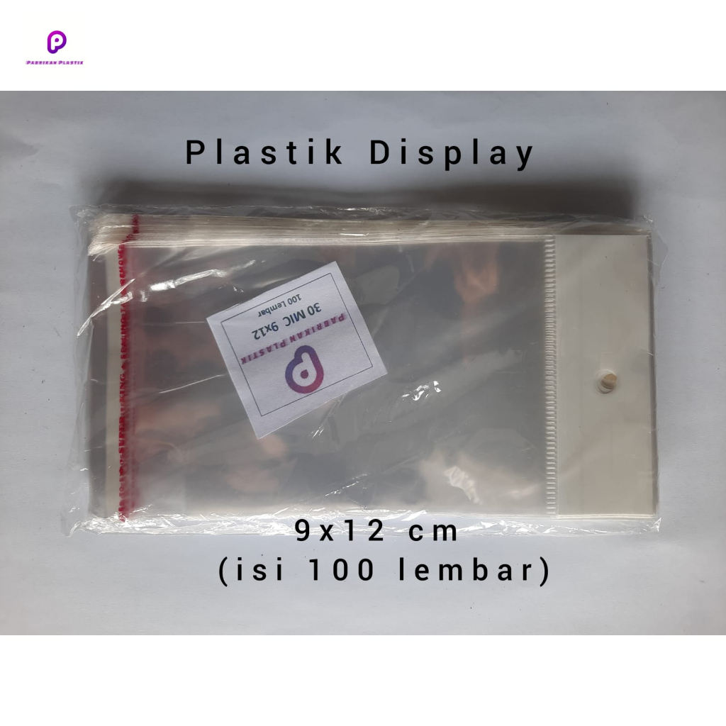 Jual Plastik Display / Plastik Perlize / Plastik Opp Gantung isi 100 LEMBAR Ukuran 9x12 cm Harga ...