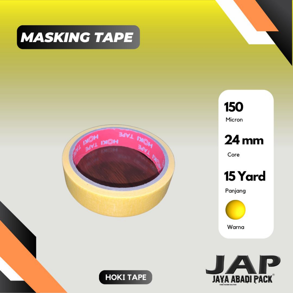 Jual 1 DUS MASKING TAPE Kuning 24mm x 15 Yard ( 1 Dus = 144 Roll ...