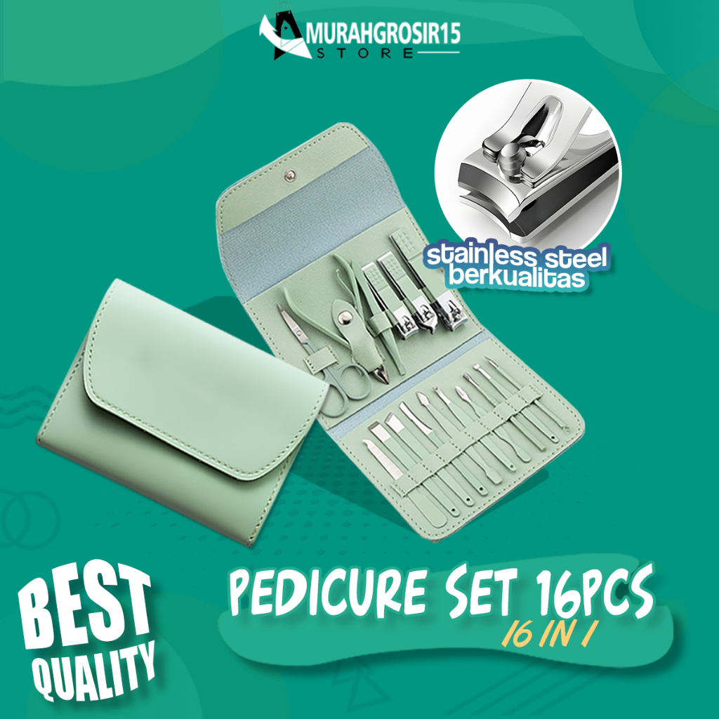 Jual Gunting Kuku Set Gunting Kuku Set 16in1 / Stainless Anti Karat Set ...
