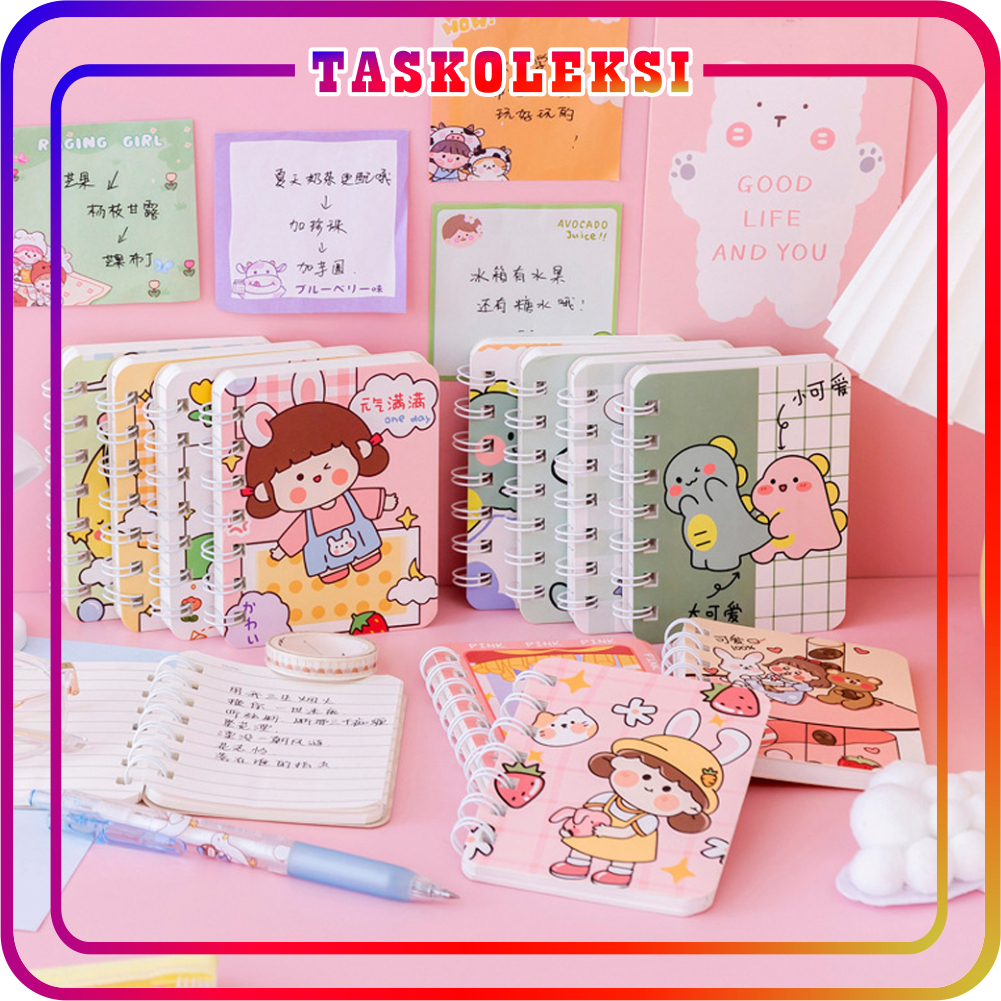 Jual ☛TK☚ Buku Memo Kecil A7 Spiral isi 80 Lembar Note Book Ring Motif Notebook Mini Motif S101 ...