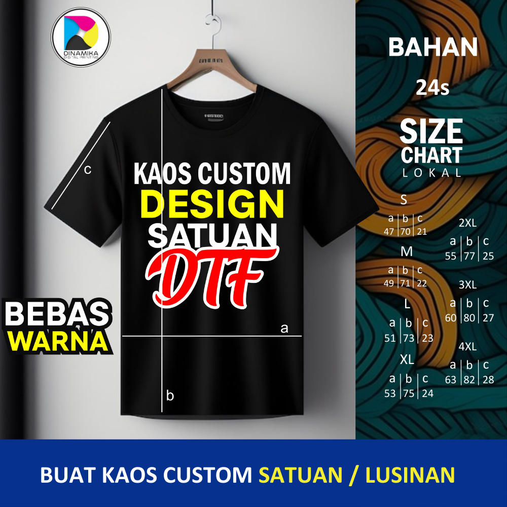 Jual Kaos Baju Sablon Custom Satuan Foto Gambar Nama Tulisan Kata Kata ...