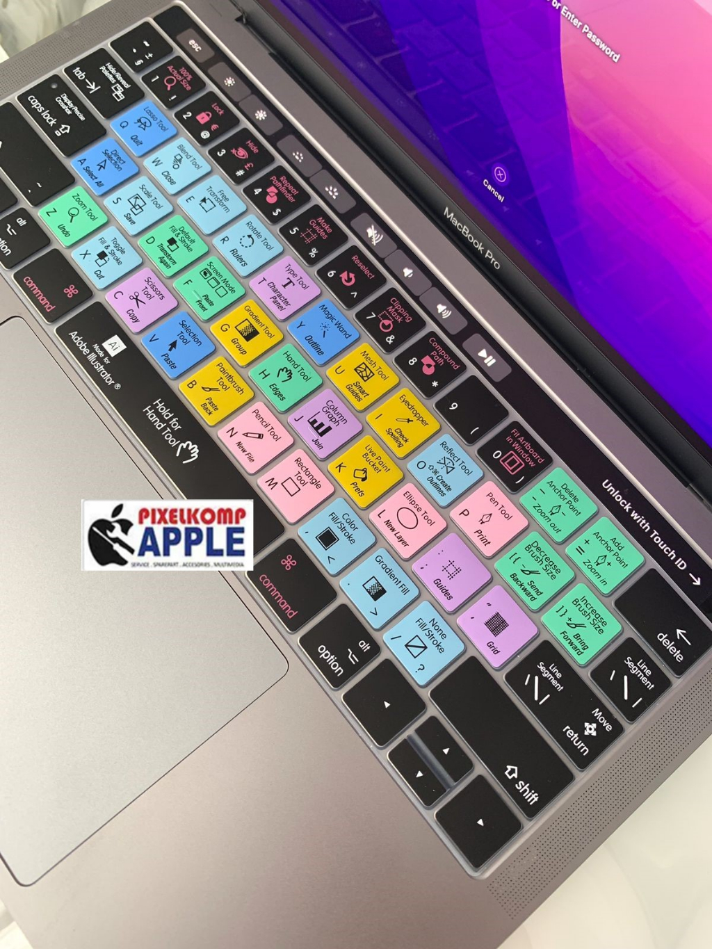Jual Keyboard Silicone iLustrator Shortcut Keys MacBook Pro Touch Bar ...
