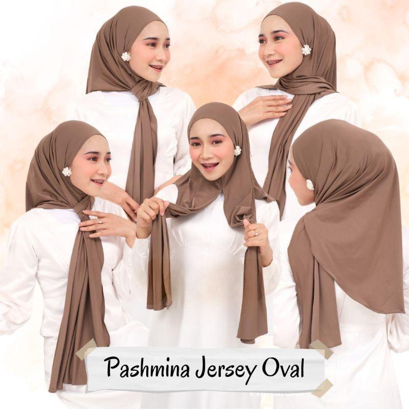 Jual Pashmina Oval Jersey Premium / Jilbab spandek Jersey kaos ...
