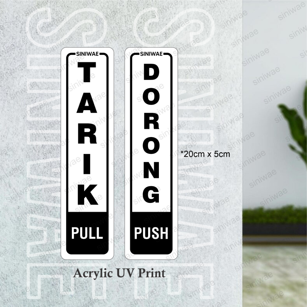 Jual Label Pintu Akrilik Tarik Dorong / Push Pull Sign Acrylic (satu ...