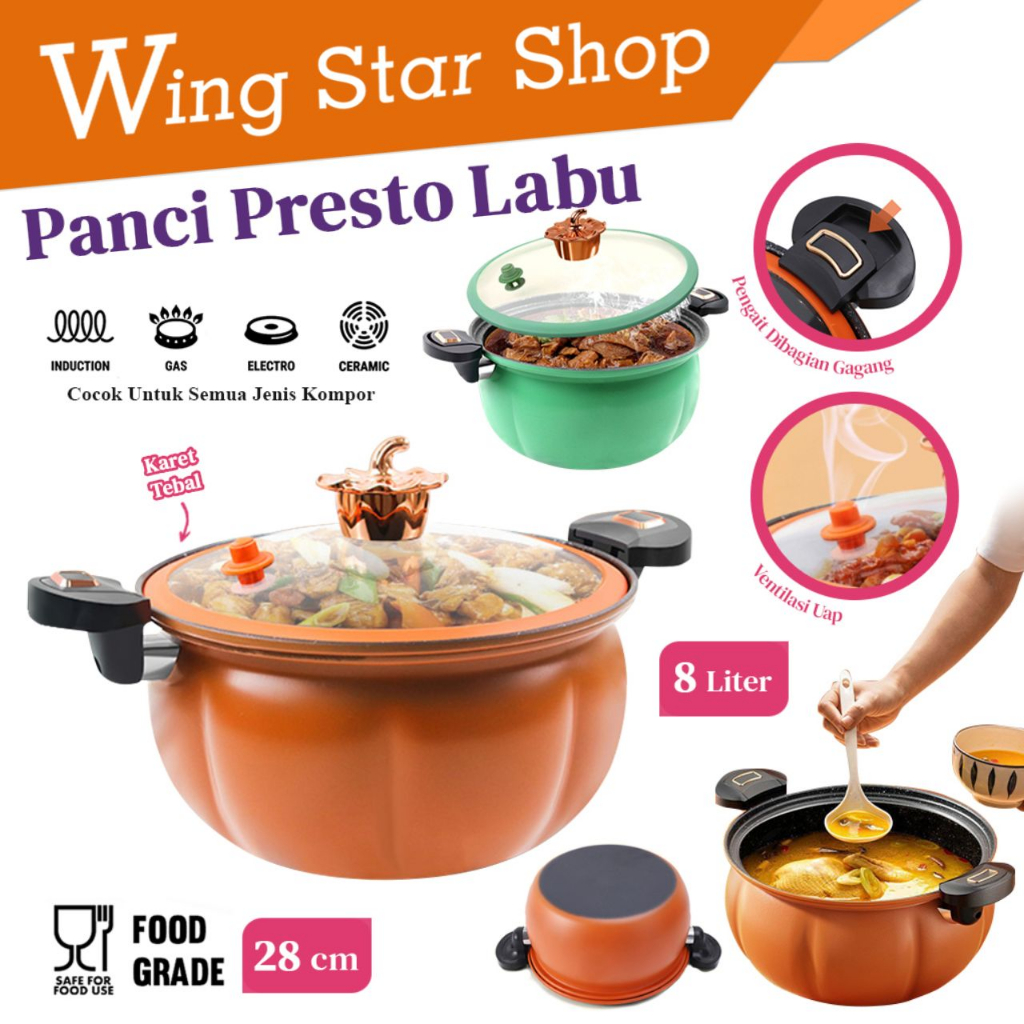 Jual Panci Presto Model Labu Dengan Kapasitas Besar 8 Liter Bahan Batu ...