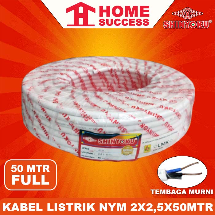 Jual KABEL LISTRIK NYM 2X2,5X50 METER TEMBAGA MURNI KAWAT TUNGGAL ...
