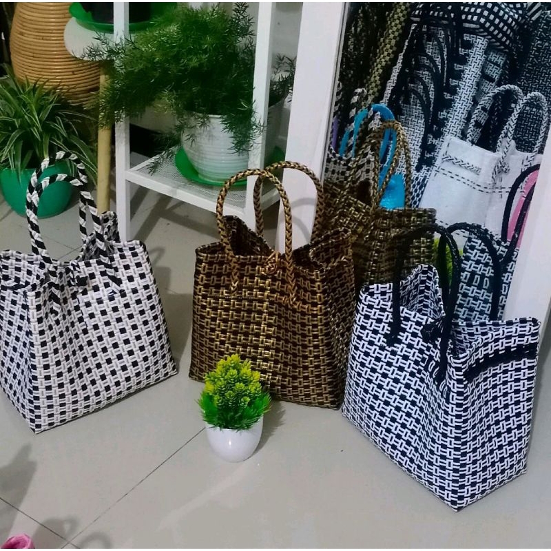 Jual Tas jali anyaman /Tas belanja/Tas plastik muat 5-7 kg handle ...