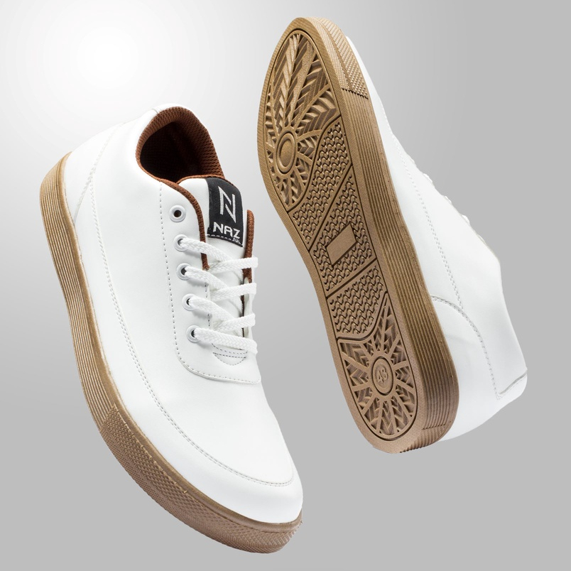 Jual DEDRICK WHITE BROWN - Sepatu Sneakers Pria Casual Style Shoes ...