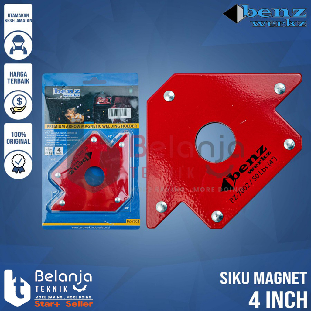 Jual Benz Siku Magnet Las 4 Inch Magnet Welding 4" Welding Arrow 50 LBS ...