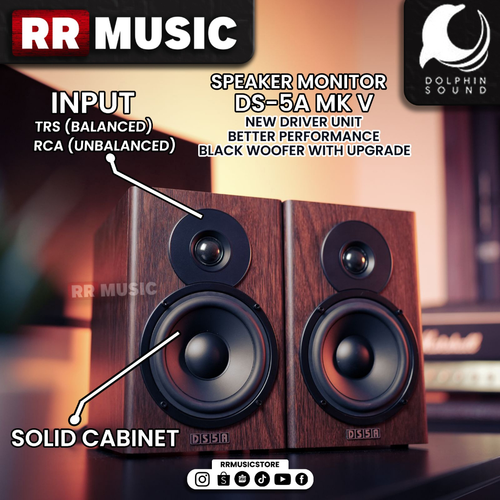 Jual Speaker Monitor Flat DS5A MK5 Dolphin Sound Home Recording ISK DS ...