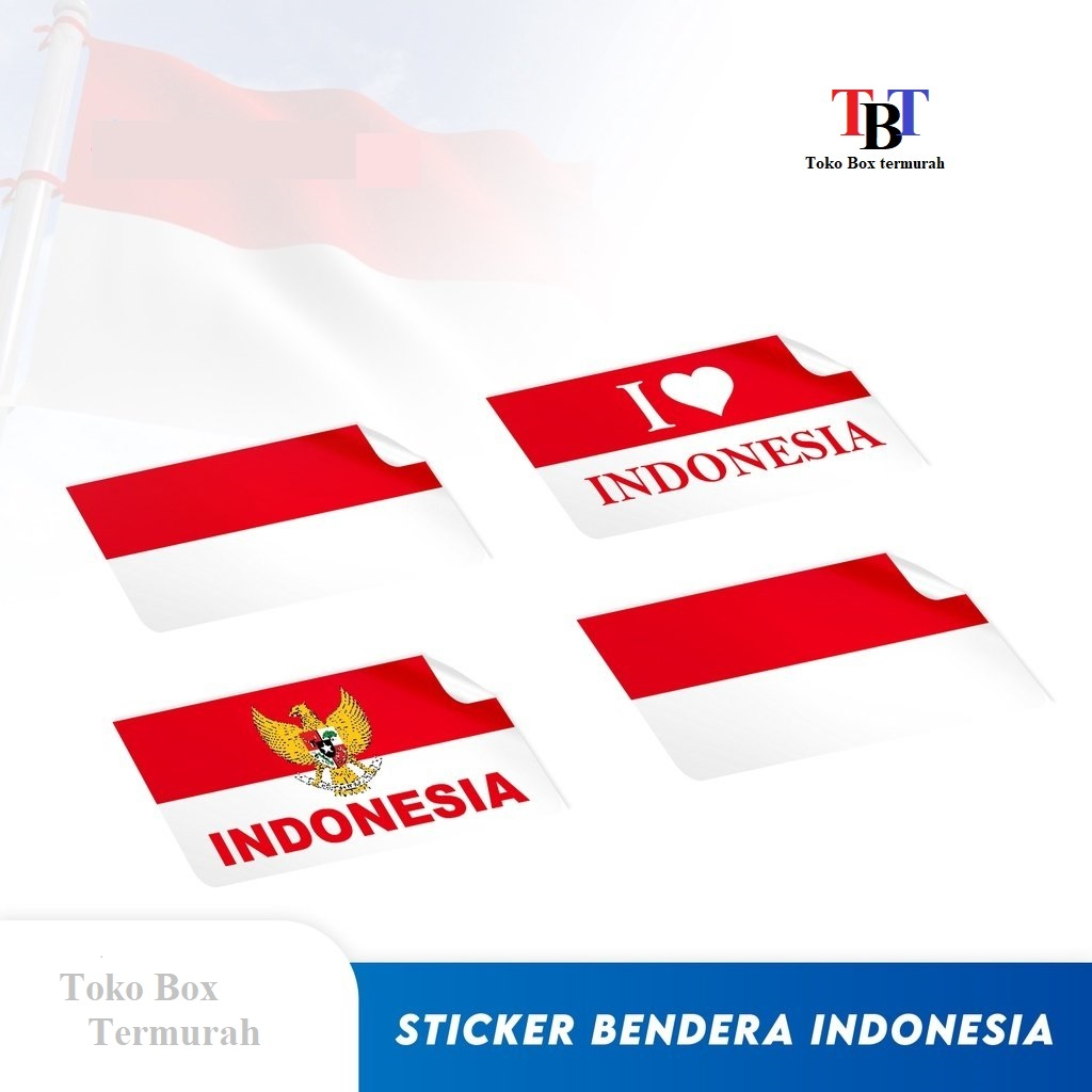 Jual Sticker Bendera Indonesia 4x2 cm (Isi 10 pcs) cuttingsticker ...