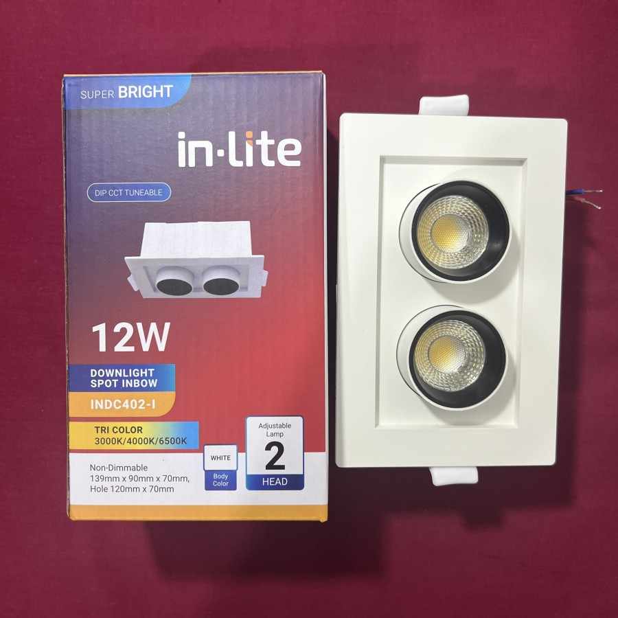 Jual INDC402 Lampu Downlight LED Spotlight Sorot IB Inbow 12w 2 Arah ...