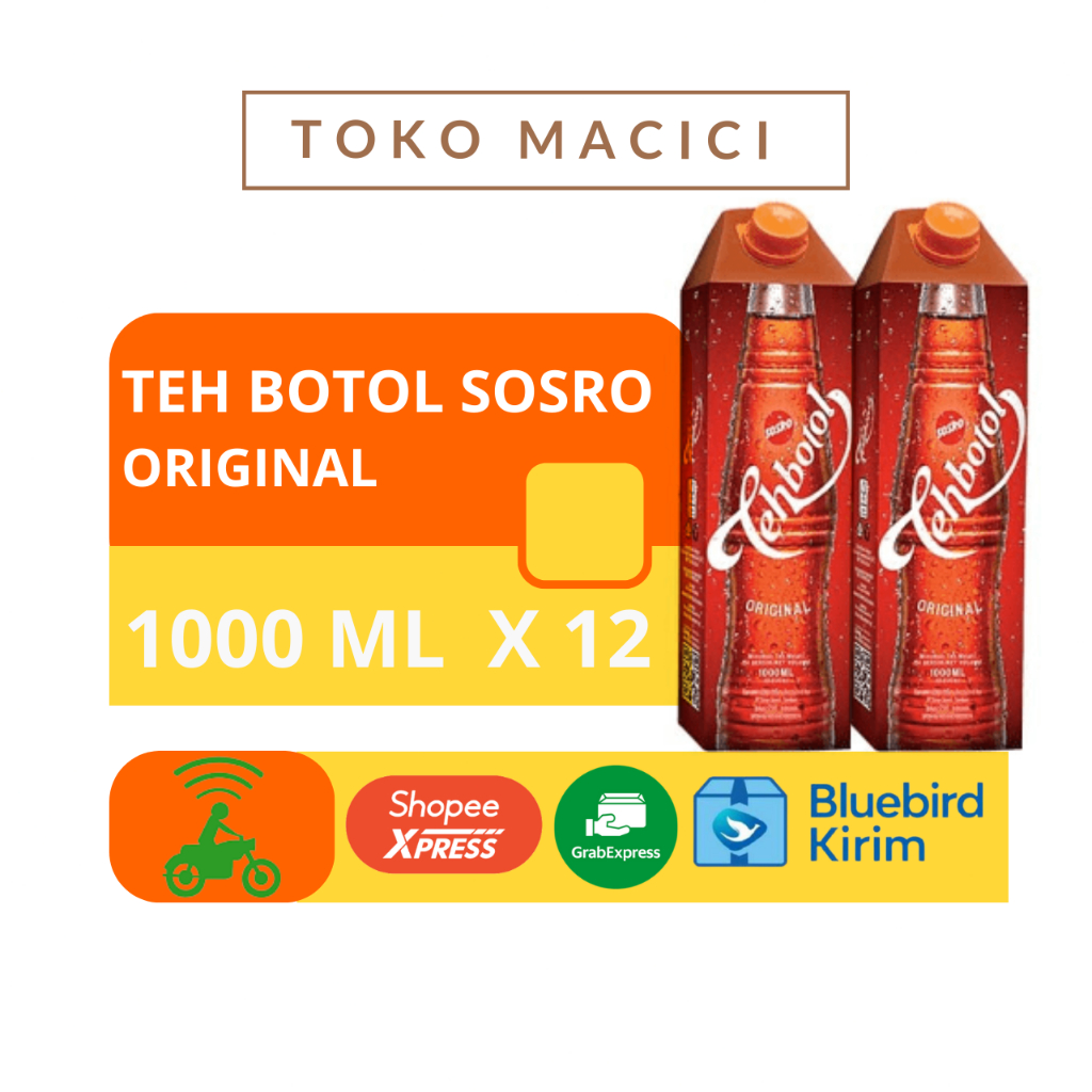 Jual Teh Botol Sosro 1 liter 1 Dus isi 12 | Shopee Indonesia